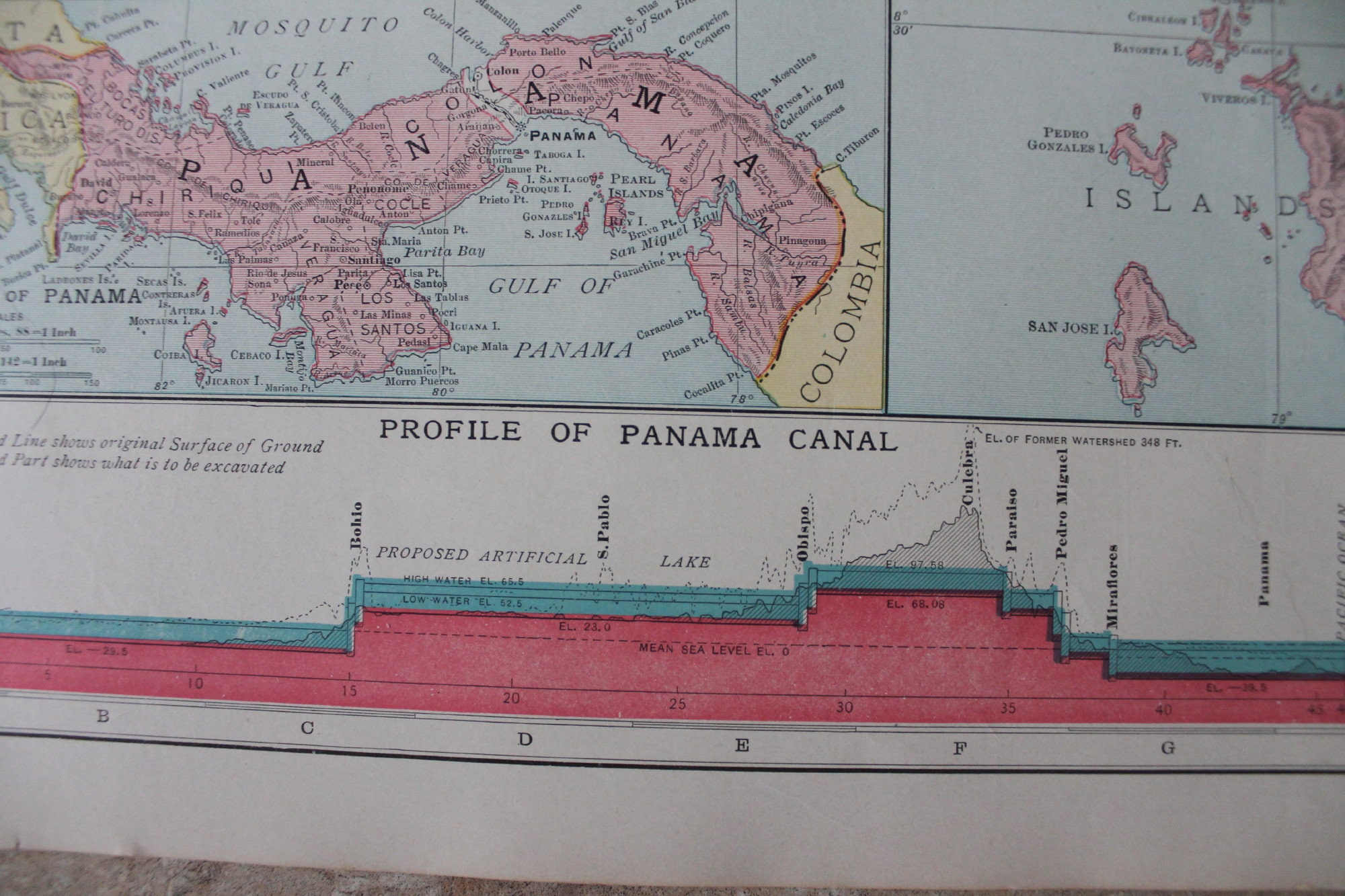 Historical Panama Canal Zone Map Photographs and Descriptions 1906 - Etsy
