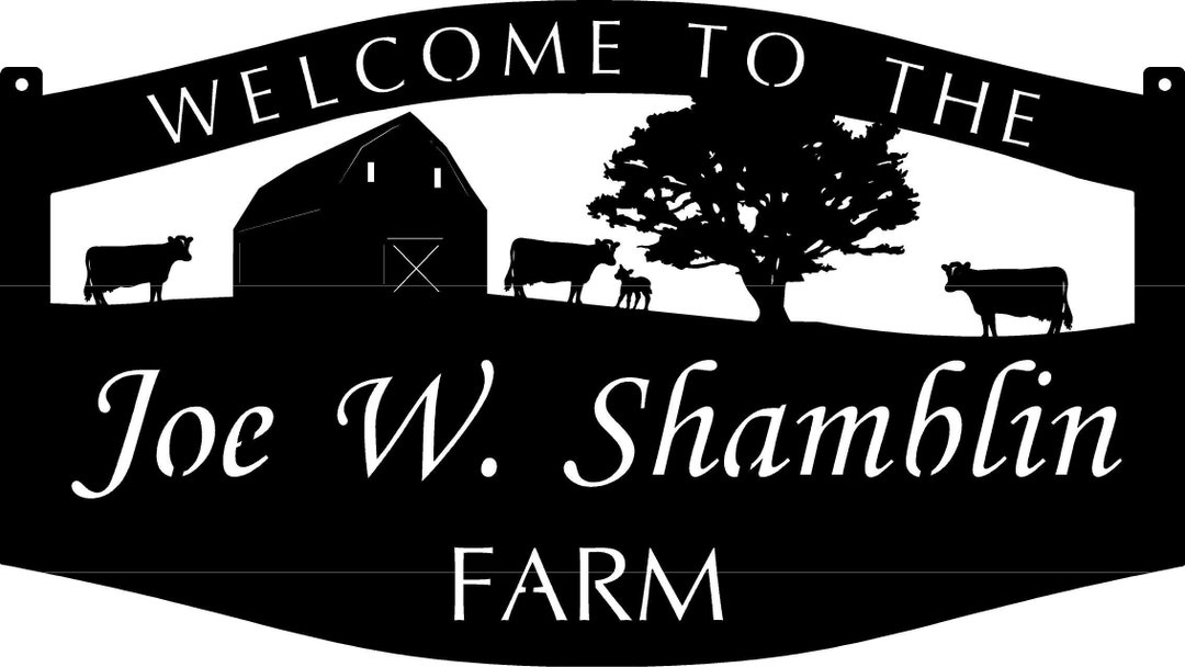 Metal FARM Sign, LARGE Barn Cow Calf Sign ,CUSTOMIZED Farm Sign, Laser ...