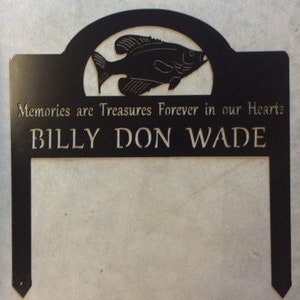 Metal FISH in Memory Sign on Stakes - Etsy