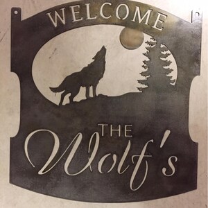 3ft WOLF Sign, Metal WOLF Sign With WOLF Howling at the Moon - Etsy