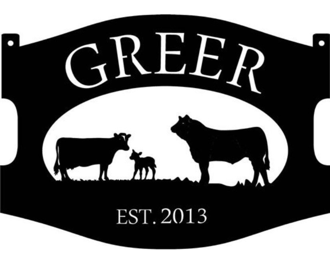 Metal Bull Cow Calf Sign - Etsy