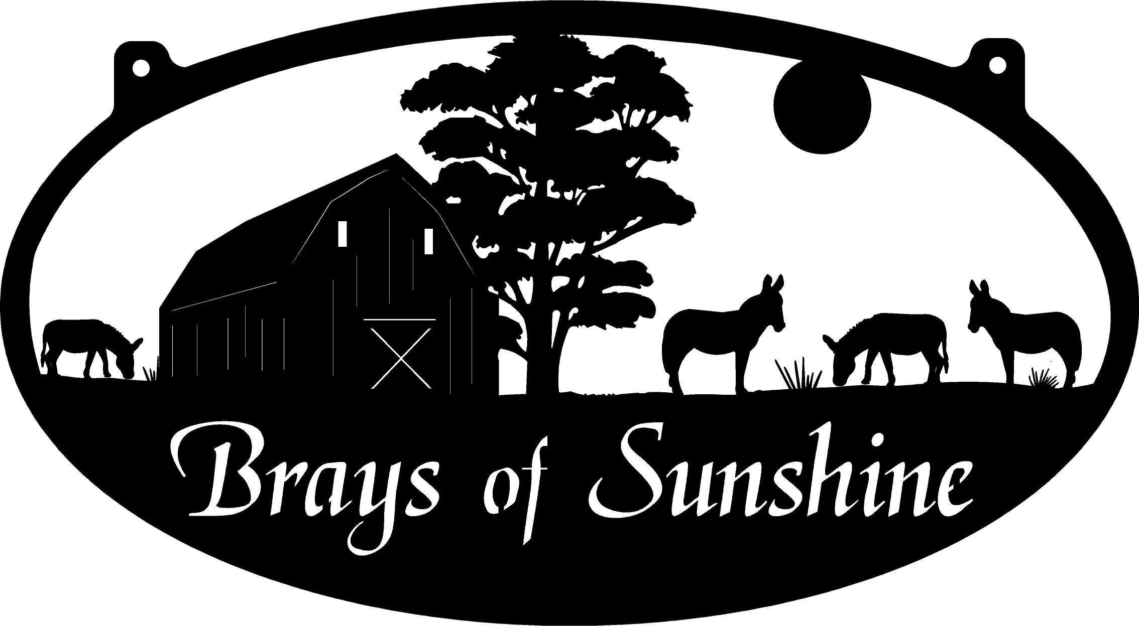 Metal DONKEY Sign With Barn and Donkeys Customized With Your Name ...