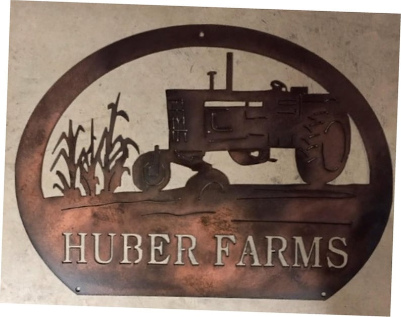 FARM ADDRESS Sign Metal Corn Stalks Oliver Tractor Sign - Etsy