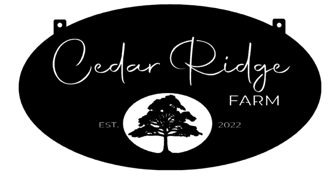 Oval Metal CEDAR TREE SIGN ,personalized Metal Sign, Personal Door Sign ...