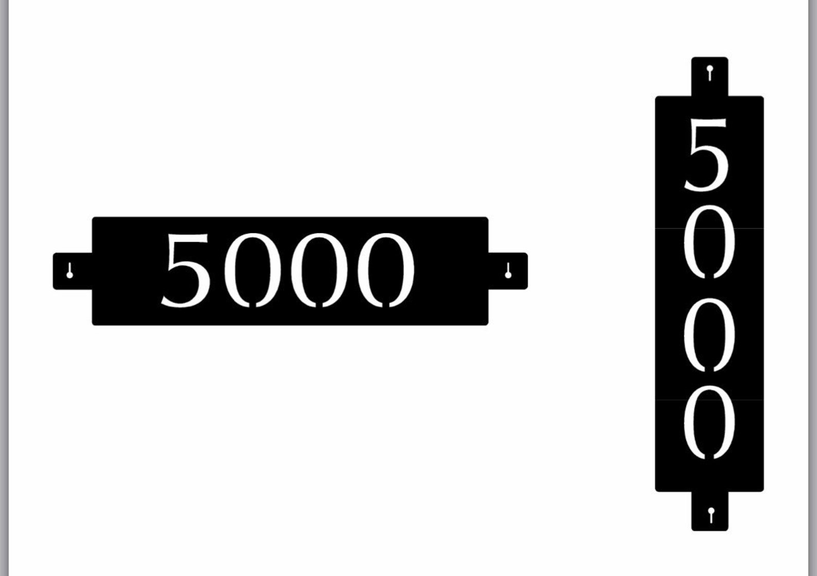 Metal House Number With Hidden Mounting Bracket 24inch House | Etsy