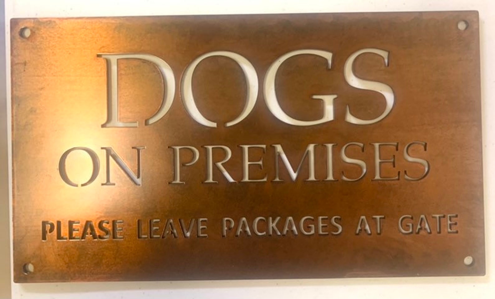 Dogs on Premises Metal Sign Please Put Packages Here Sign CUSTOMIZABLE ...