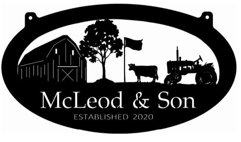 Metal Farm Sign Barn tractor Flag on Pole3ft Sign - Etsy