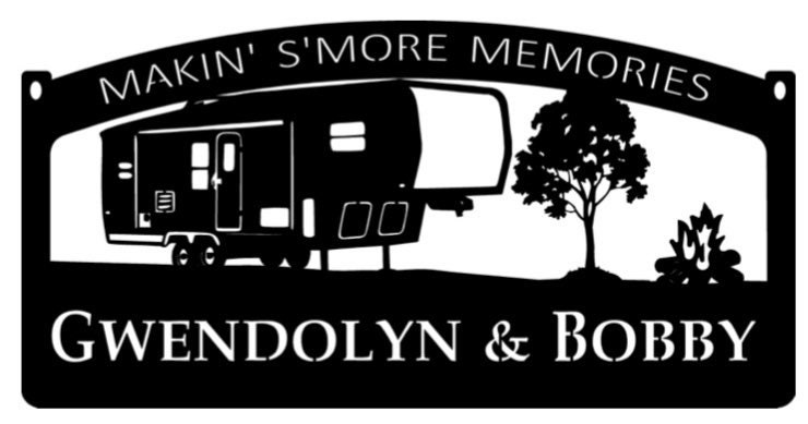 Metal 5th Wheel Camper Sign With Campfire and Camper - Etsy