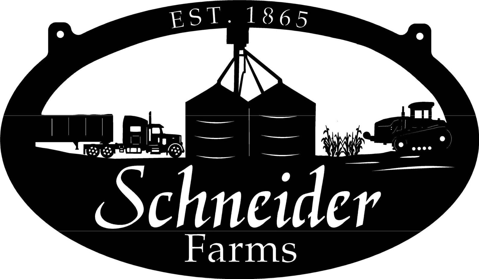 Metal Sign Customized With GRAIN BIN TRACTOR and Truck - Etsy