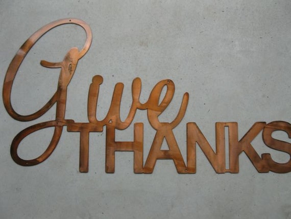 GIVE THANKS Wall Decorhuge Metal Wall Wordsgive | Etsy