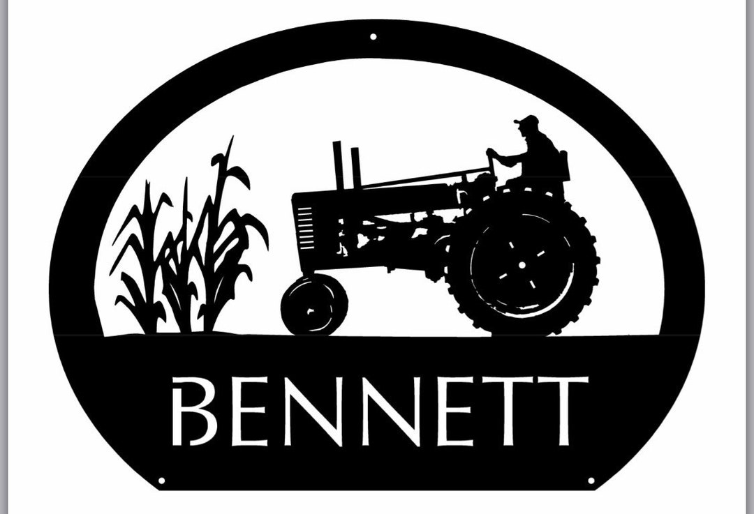 Metal FARM Sign With Corn Stalks and Old JOHN DEERE Tractor - Etsy