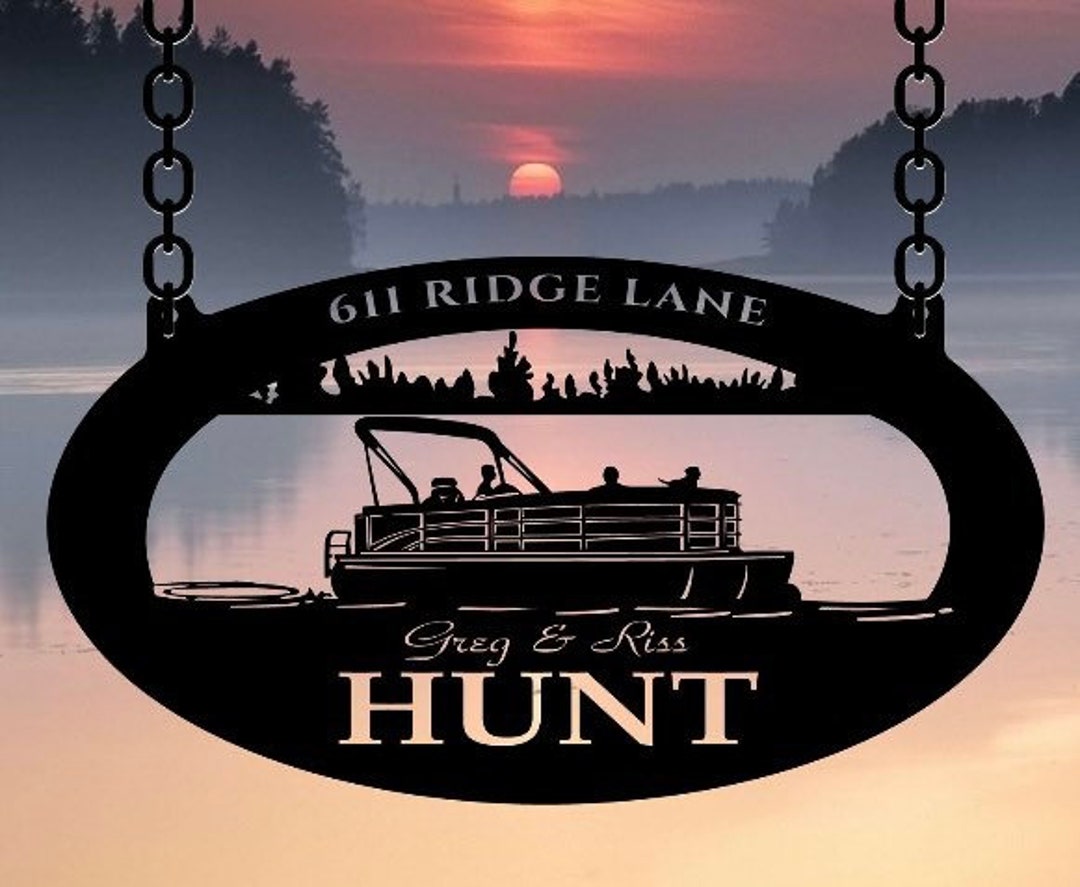 Pontoon Boat Sign, Metal Pontoon Boat Sign - Etsy