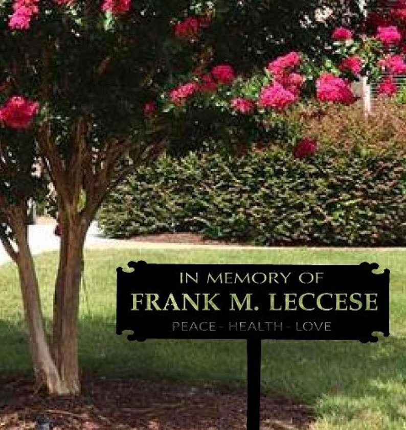 Custom Metal Memorial Sign, in Memory Sign, Grave Marker Sign, Tree ...