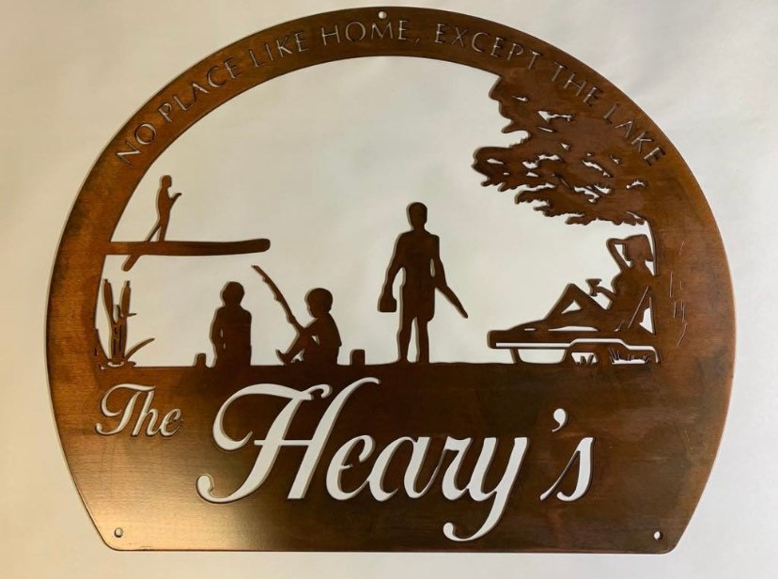 Metal FISHING Sign Fishing Family by the Lake SIGN With Your - Etsy