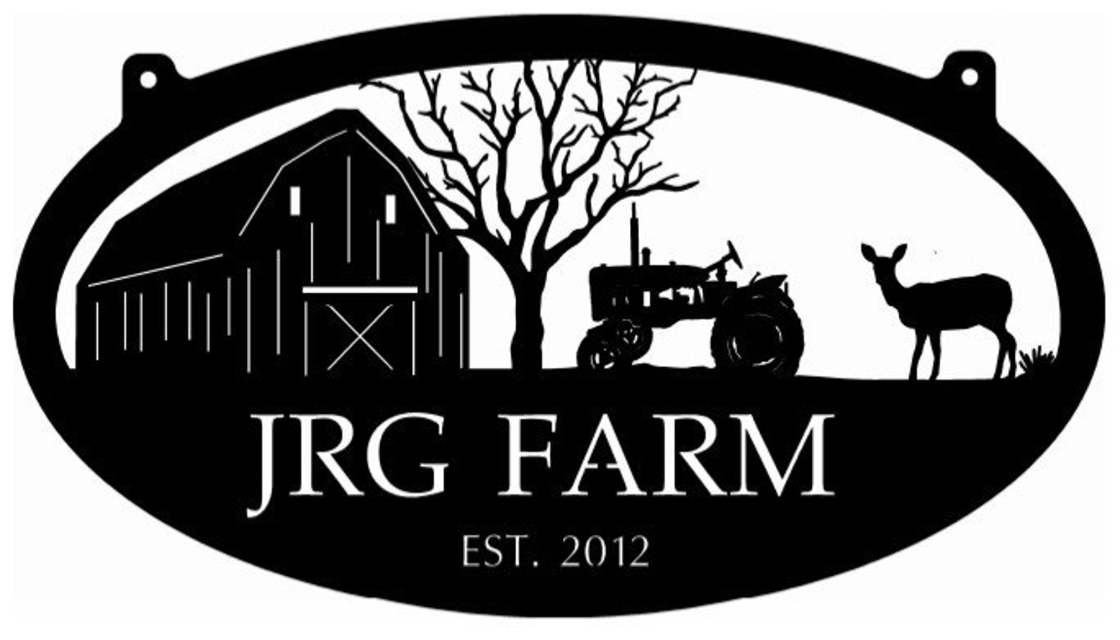 Barn Tractor Deer Sign Personalized Metal Sign With Barn and | Etsy