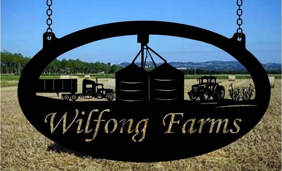 Metal Sign Customized With GRAIN BIN TRACTOR and Truck - Etsy