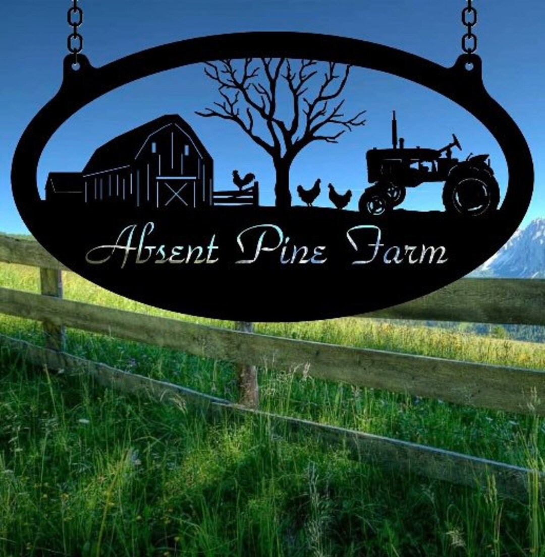 Metal Chicken Farm Sign , Barn,chickens , Tractor Sign With Your Name ...
