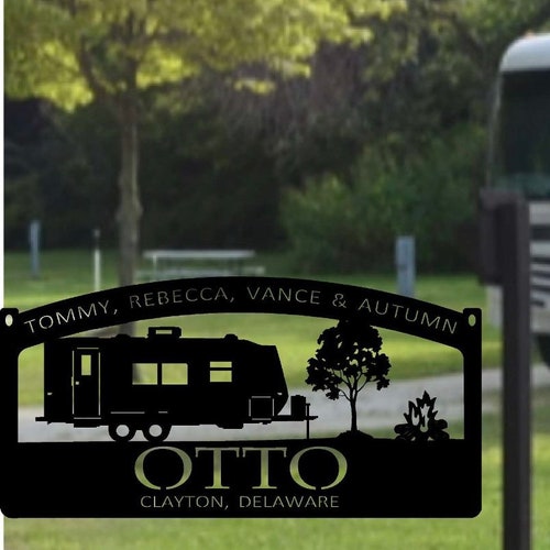 Metal Airstream Camper Sign With Dog and Camper - Etsy