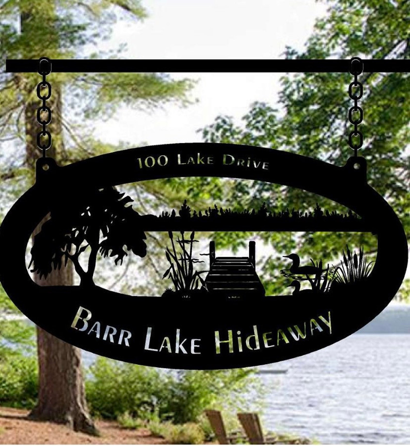 Metal Sign LAKE DOCK Sign , Lake Sign Customized With Your Name - Etsy