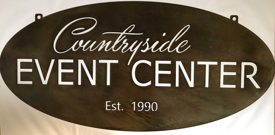 Metal Custom Sign , Oval 4ft Sign, Metal Sign With Your Logo, Laser Cut ...