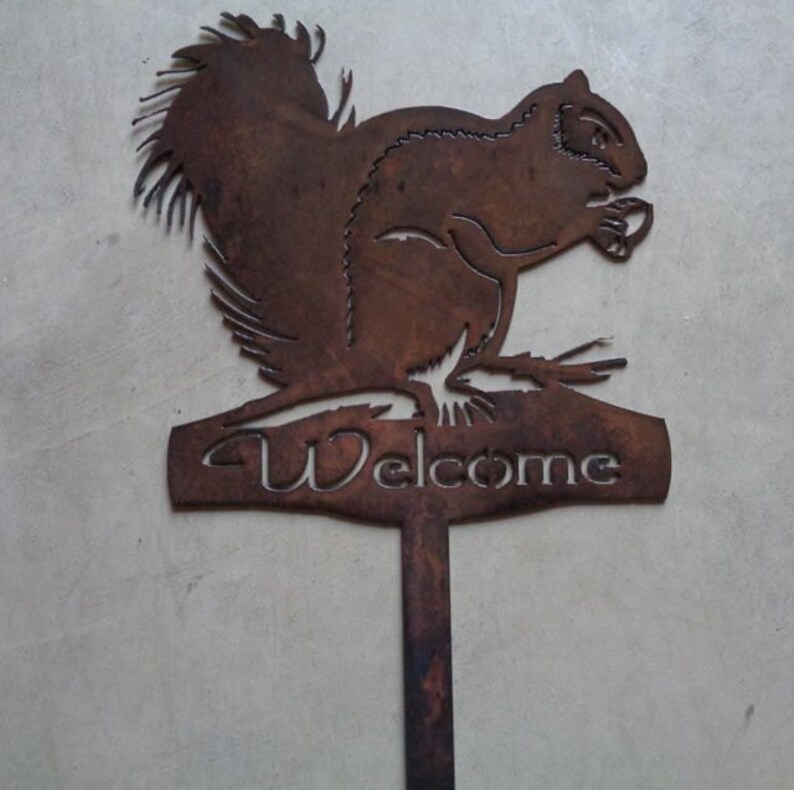 Squirrel Welcome Sign Rustic Metal - Etsy
