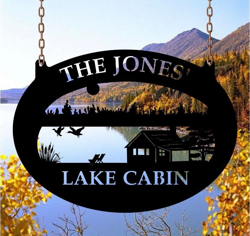 Metal Cabin Lake Sign fisherman Cabin Sign Laser Cut Cabin - Etsy