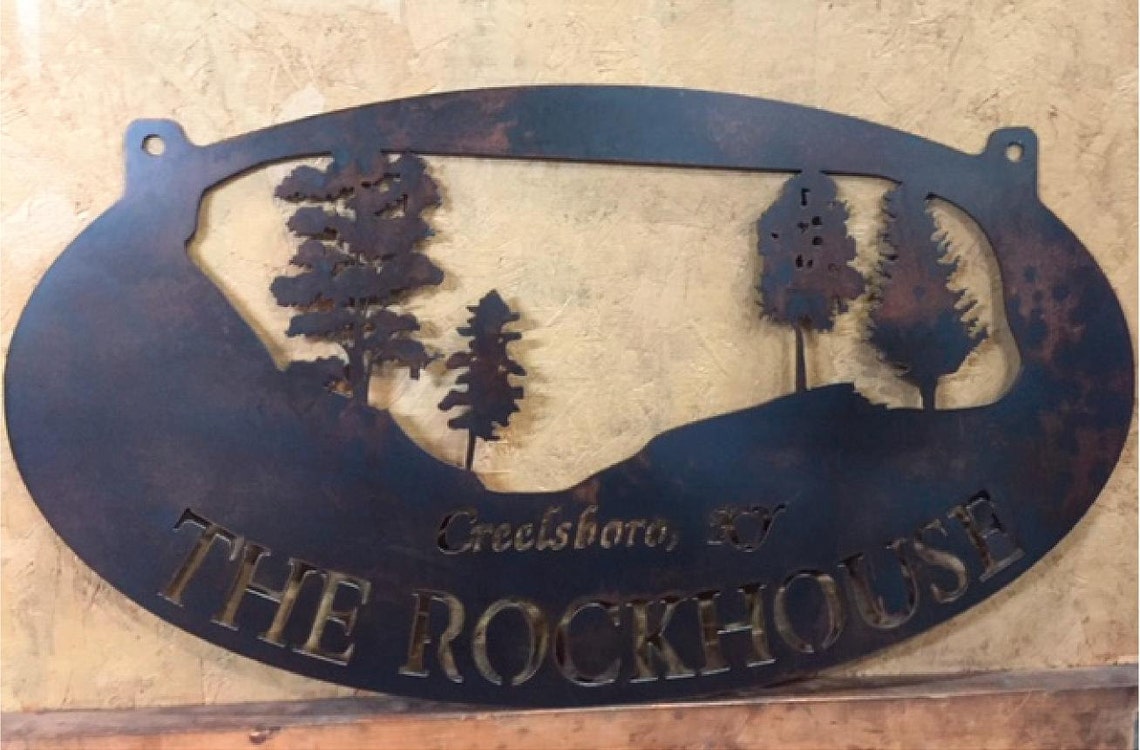 Metal NATURE Sign With Nature Scene Customized With Your Name | Etsy