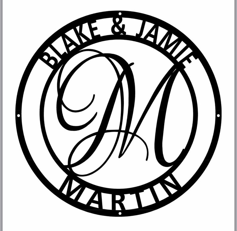 Metal Monogram Sign Monogram Sign Custom Laser Cut - Etsy