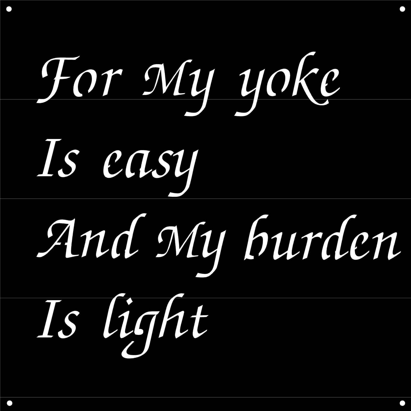 Metal Plaque FOR My YOKE is Easy and My BURDEN is Light - Etsy