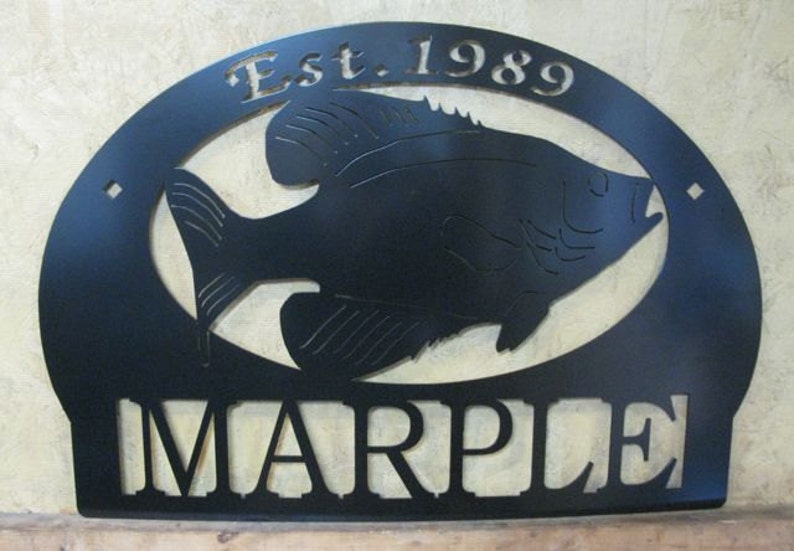 30 Personalized Metal FISH Sign With Crappie Fish - Etsy