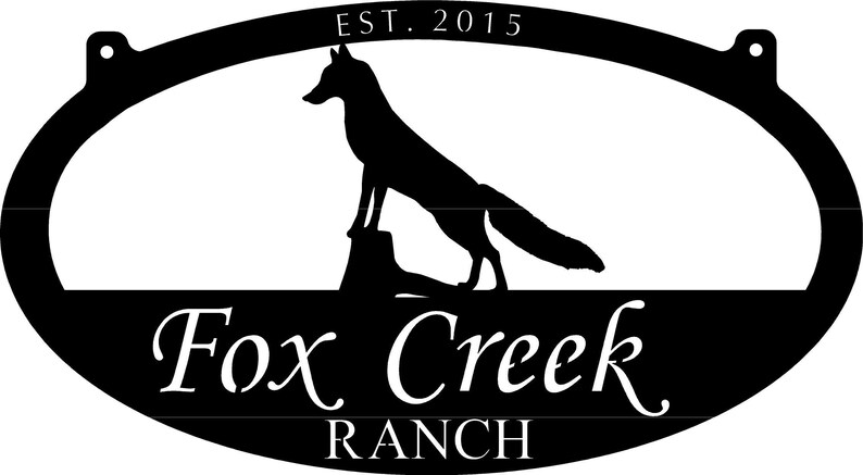 Laser cut Fox sign FOX address sign Oval metal FOX sign | Etsy