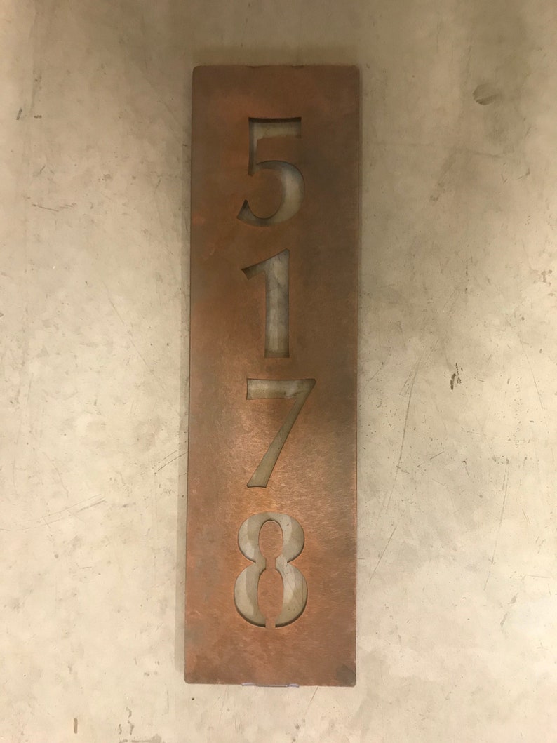 Metal House Number With Hidden Mounting Bracket 24 Inch or 20 - Etsy