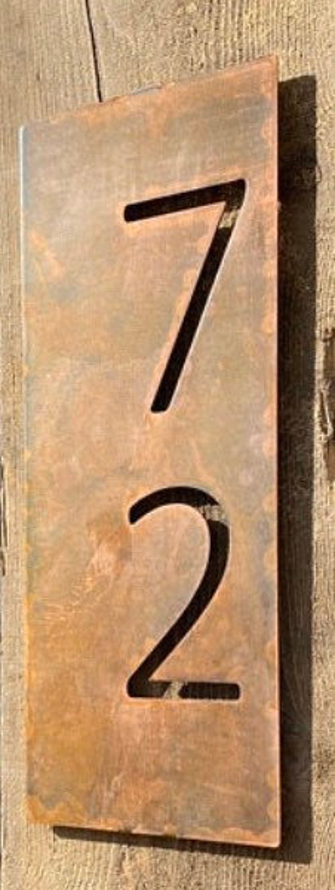 Metal House Number With Hidden Mounting Bracket, 24 Inch or 20 Inch ...