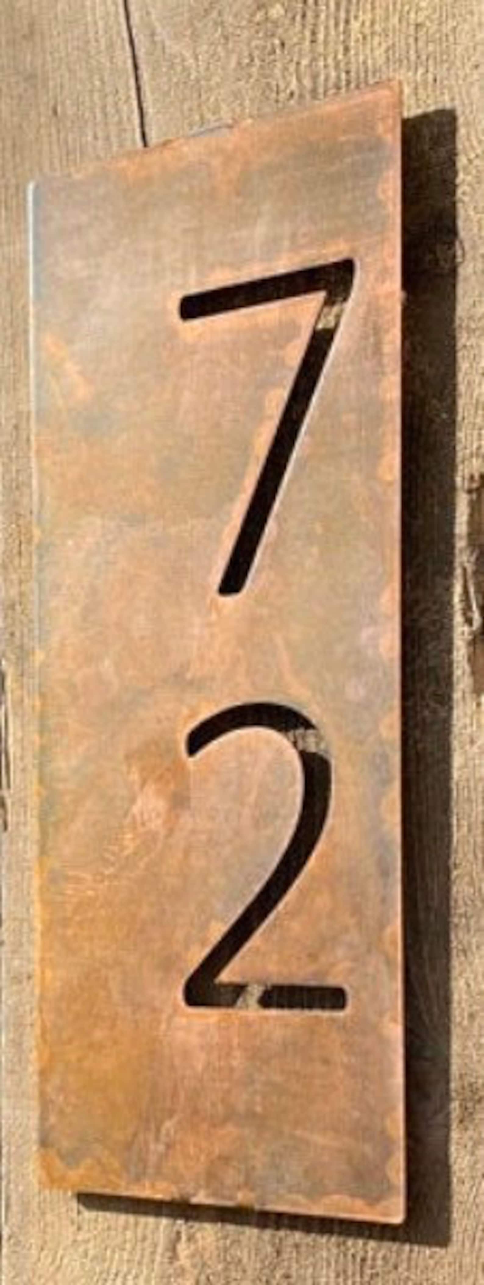 Metal House Number With Hidden Mounting Bracket 24inch House | Etsy