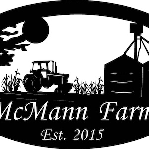 FARM SIGN, Grain Bin Sign ,3ft Farm Sign Grain Bin TRACTOR Corn Stalks ...