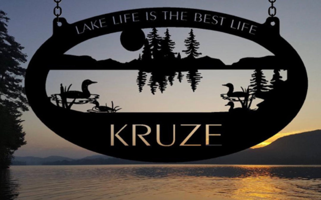 Metal Lake Sign , Loon Lake Sign , Lake Duck Sign Customized With Your ...