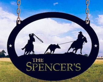 Metal RODEO TEAM ROPING Sign - Etsy