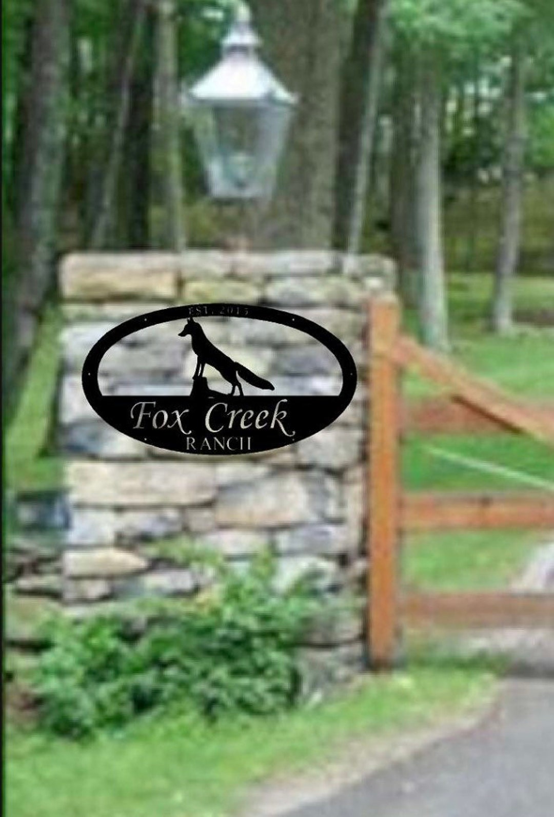 Laser Cut Fox Sign, FOX Address Sign, Oval Metal FOX Sign - Etsy