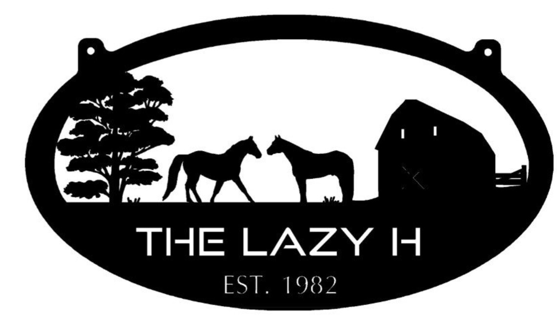 Personalized Metal HORSE Sign With Barn and HORSES and YOUR Name - Etsy