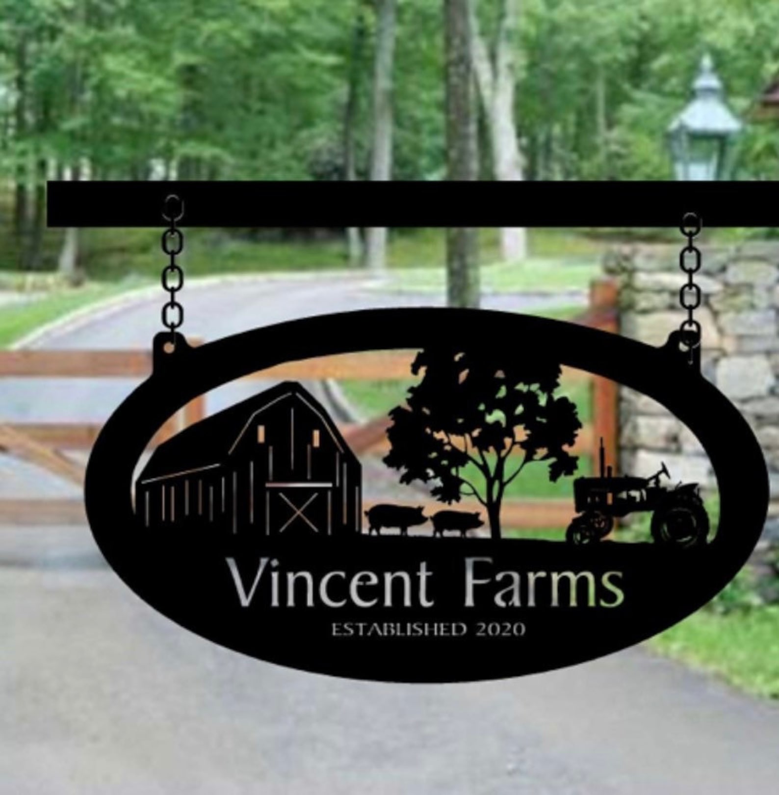 Metal PIG FARM Sign Custom Barn and Pigs Sign With Your Name | Etsy