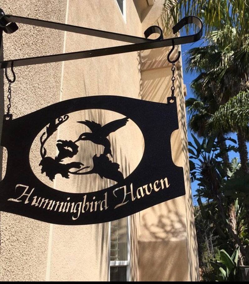 Metal HUMMINGBIRD SIGN With Your Name - Etsy