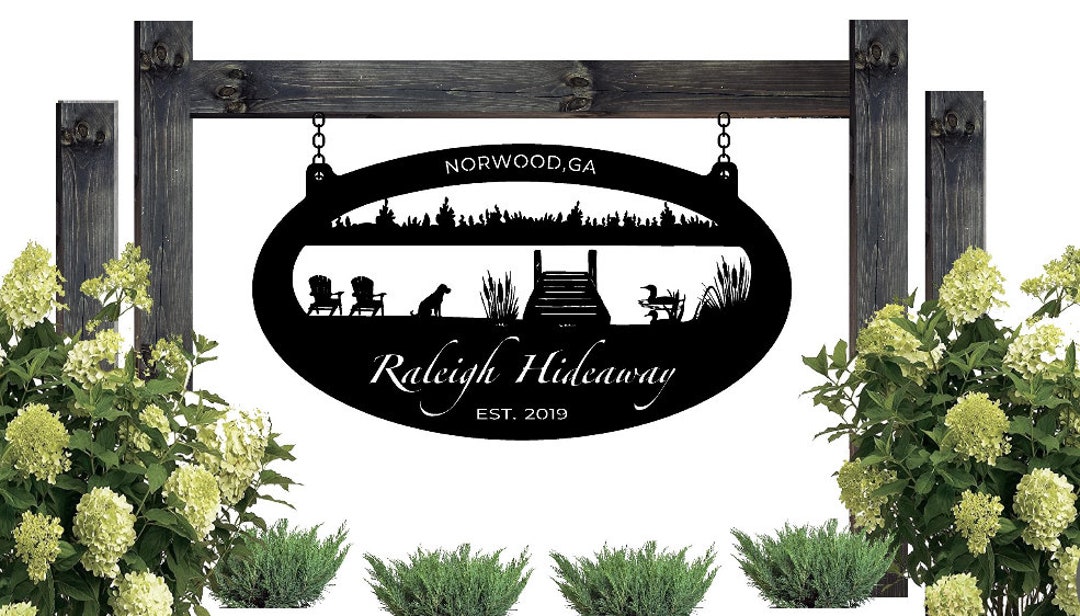 Metal Sign LAKE DOCK Sign , Lake Sign Customized With Your Name - Etsy