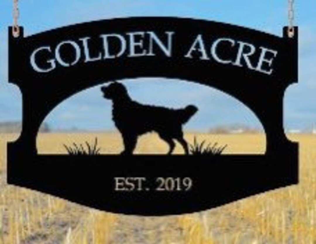 Metal DOG Sign Personalized With LAB Dog Silhouette or Golden Retriever ...