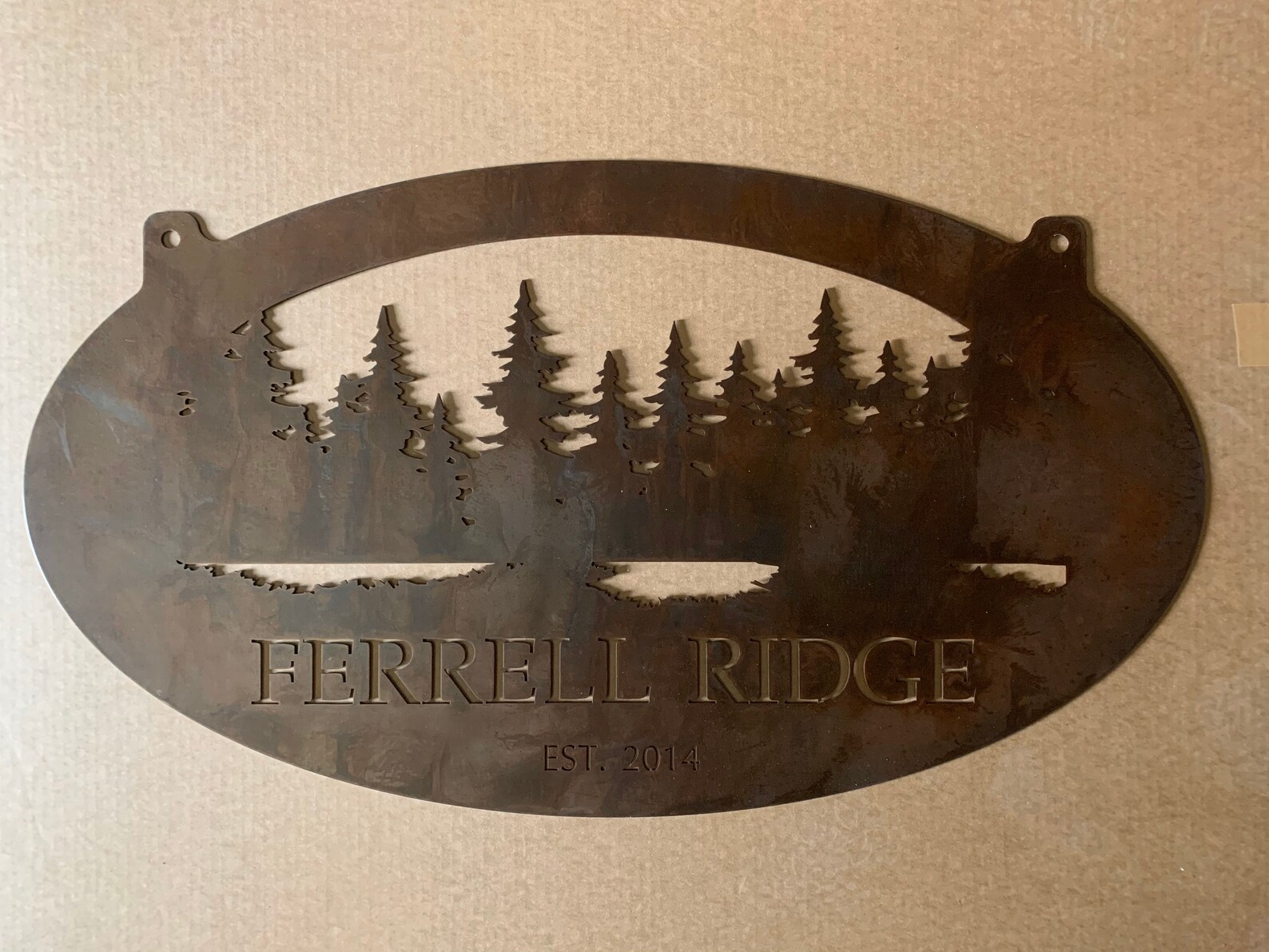 Custom Metal Sign With Evergreens - Etsy