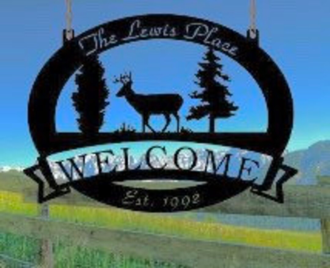 Cartel de bienvenida personalizado metal BUCK SIGN con su nombre o ...