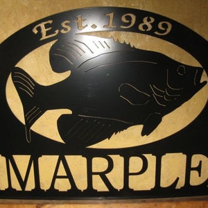 Metal Fish Sign With Crappie Fish - Etsy