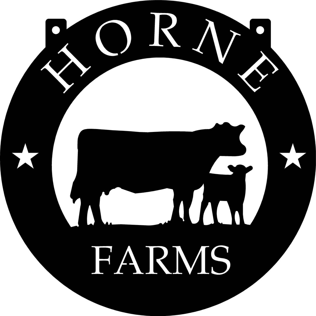 30 Inch Round ,metal ,cow Calf Sign in Black Powder Coat Finish - Etsy