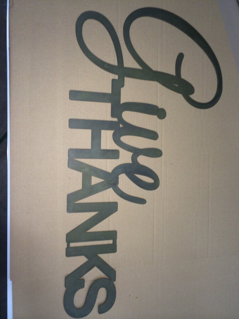 GIVE THANKS wall decorHuge metal wall wordsGive | Etsy