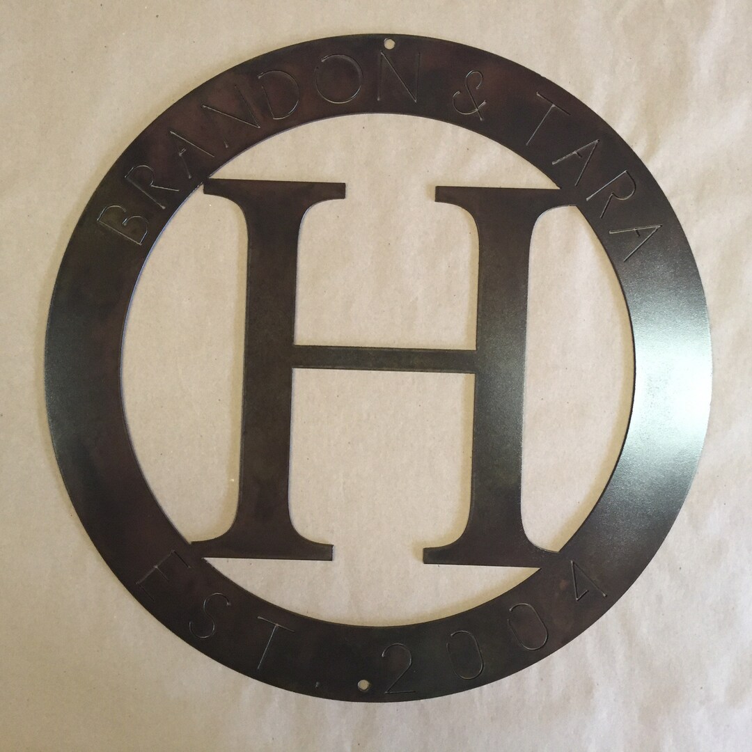 Metal Monogram in Black Textured Baked on Finish - Etsy