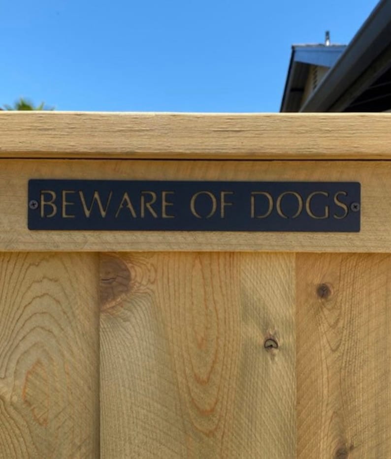 12 In.metal Beware of Dog Sign in Gorgeous Bronze Patina With - Etsy
